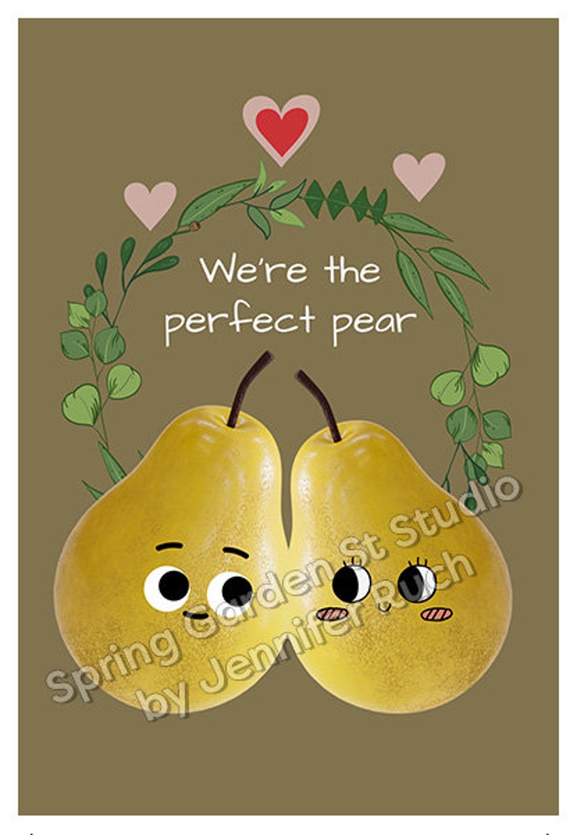 Valentines Day Cards / Fruit Valentines Cards / Hearts / Cute Fruit ...