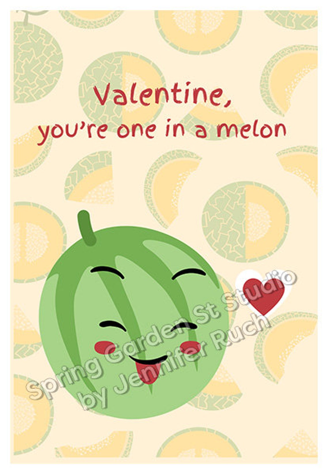 Valentines Day Cards / Fruit Valentines Cards / Hearts / Cute Fruit ...
