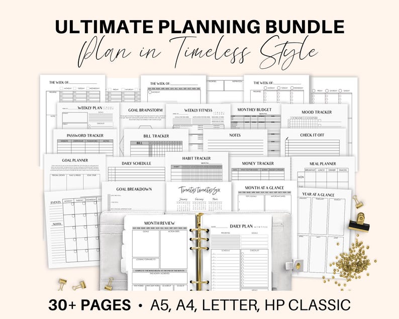 2026 Printable Life Planner Bundle: A5, A4, Letter Size (digital ...