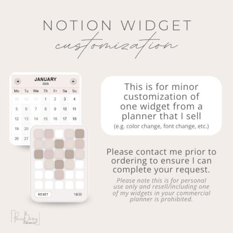 Notion Widget Customization - Etsy