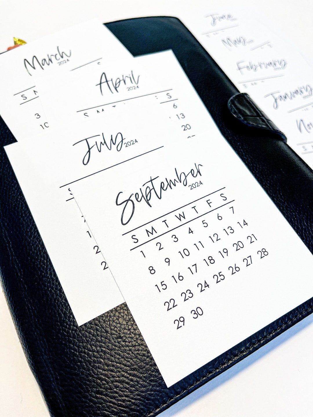 Printable Mini 2024 Monthly Calendar Cuttable Monthly Desk Calendar - Etsy