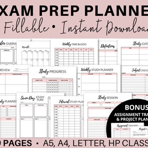 Student Exam Prep Kit Printable Exam Planner HP College Exam - Etsy ...