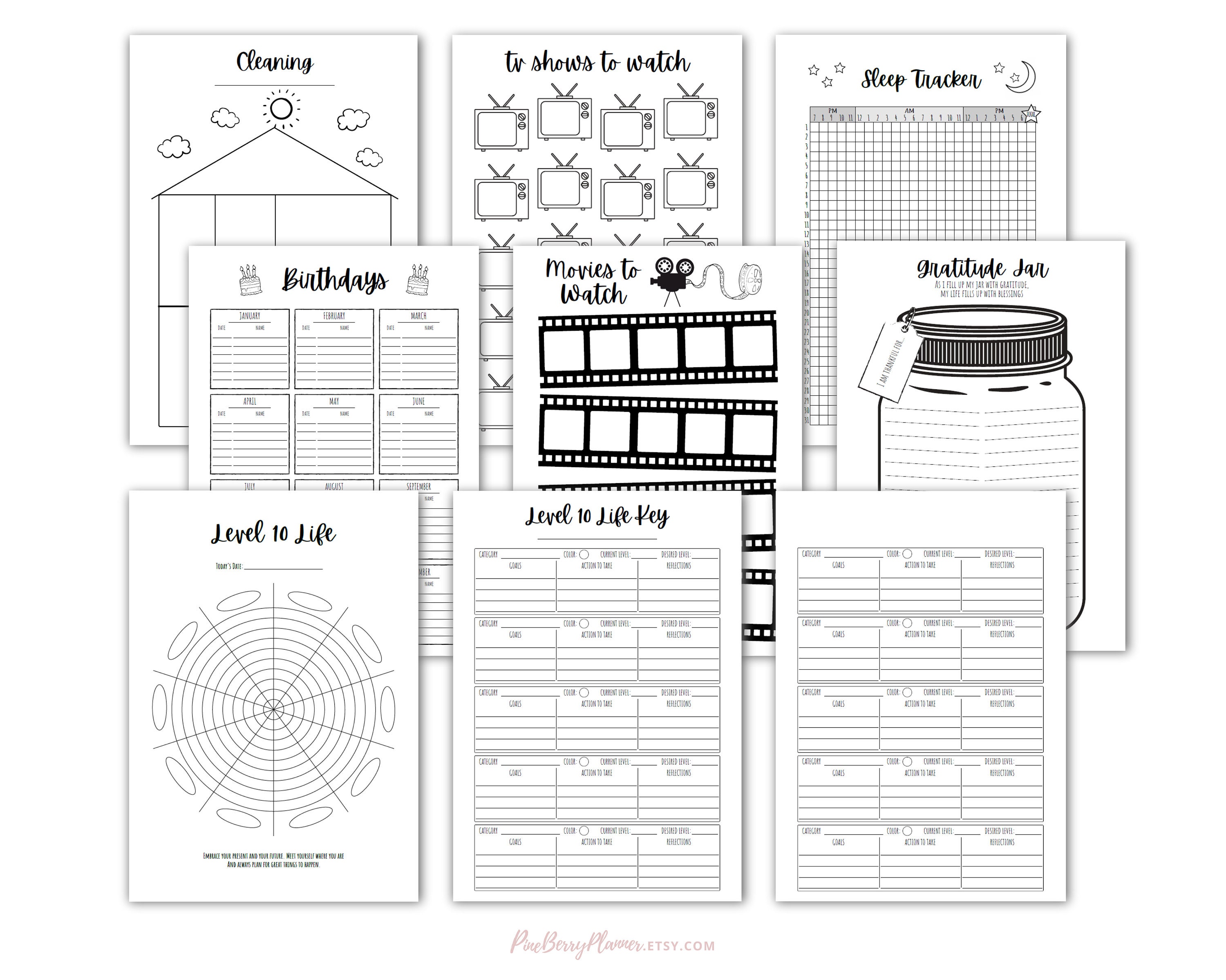 Bullet Journal Printables Bullet Journal Bundle Trackers - Etsy.de