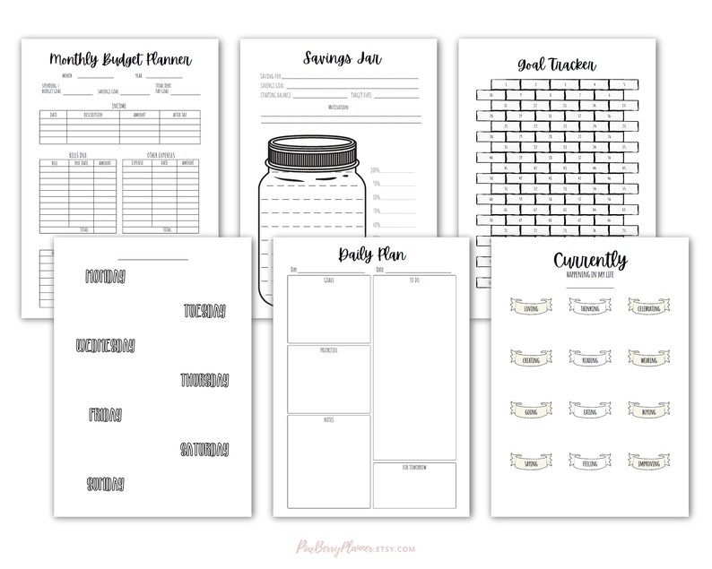 Bullet Journal Printables Bullet Journal Bundle Trackers Etsy