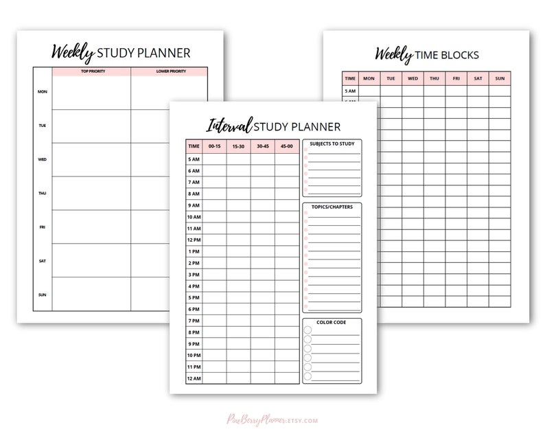 Student Exam Prep Kit Printable Exam Planner HP College Exam - Etsy India