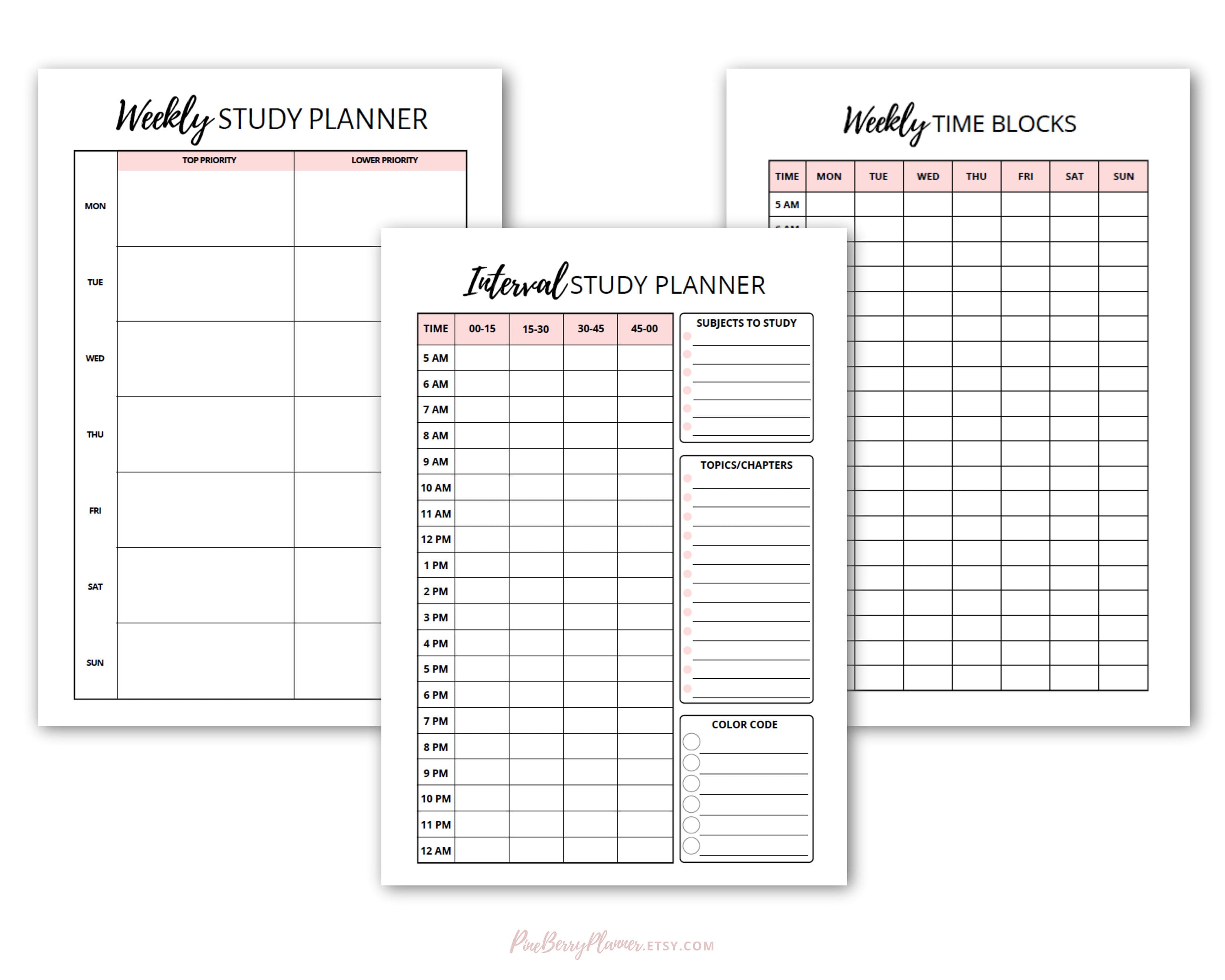 Student Exam Prep Kit Printable Exam Planner HP College Exam - Etsy ...