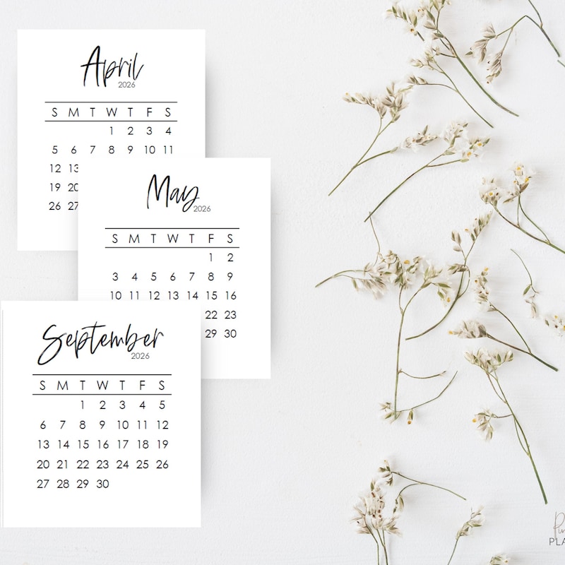 Mini Calendar - Etsy