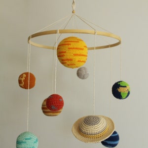 Hand Made Crochet Solar System Planets Baby Mobile Cot Crib Gift Baby ...