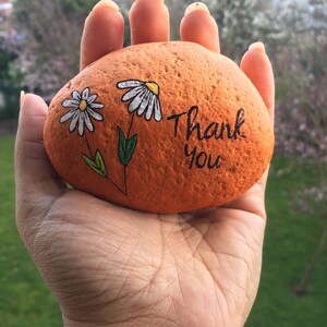 Orange Thank You Rock-painted Rock-gift - Etsy