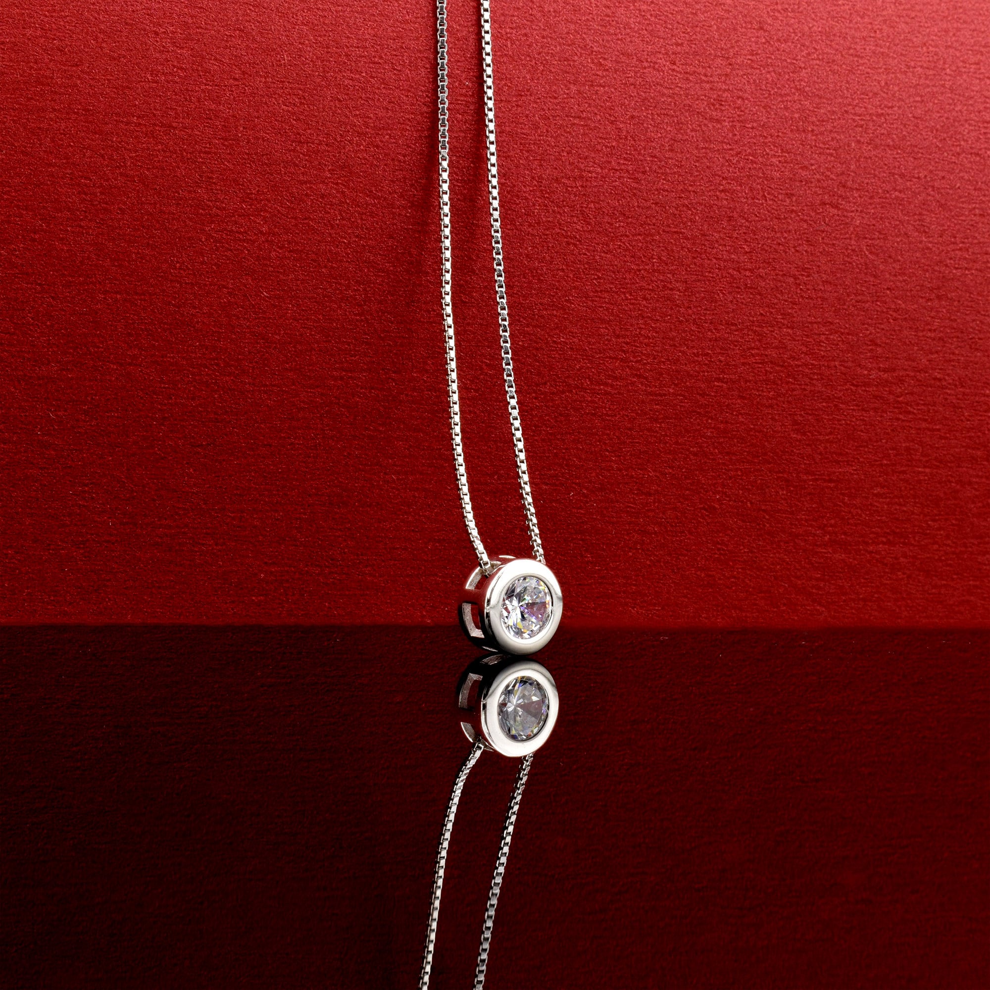 Feine Silberkette mit kleinem Anhänger,Halskette Solitär,glitzernde Kette verstellbar,Zirkonia ...