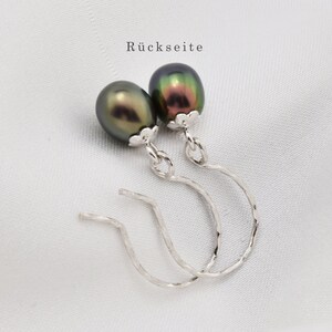 Schwarze Perlen Ohrringe Silber 925,echte Süßwasser Tropfen Zuchtperlen Ohrhänger,dunkle Perlen ...