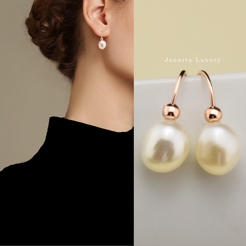 Ohrringe Silber hängend mit Süßwasser Barock Perlenechte - Etsy.de