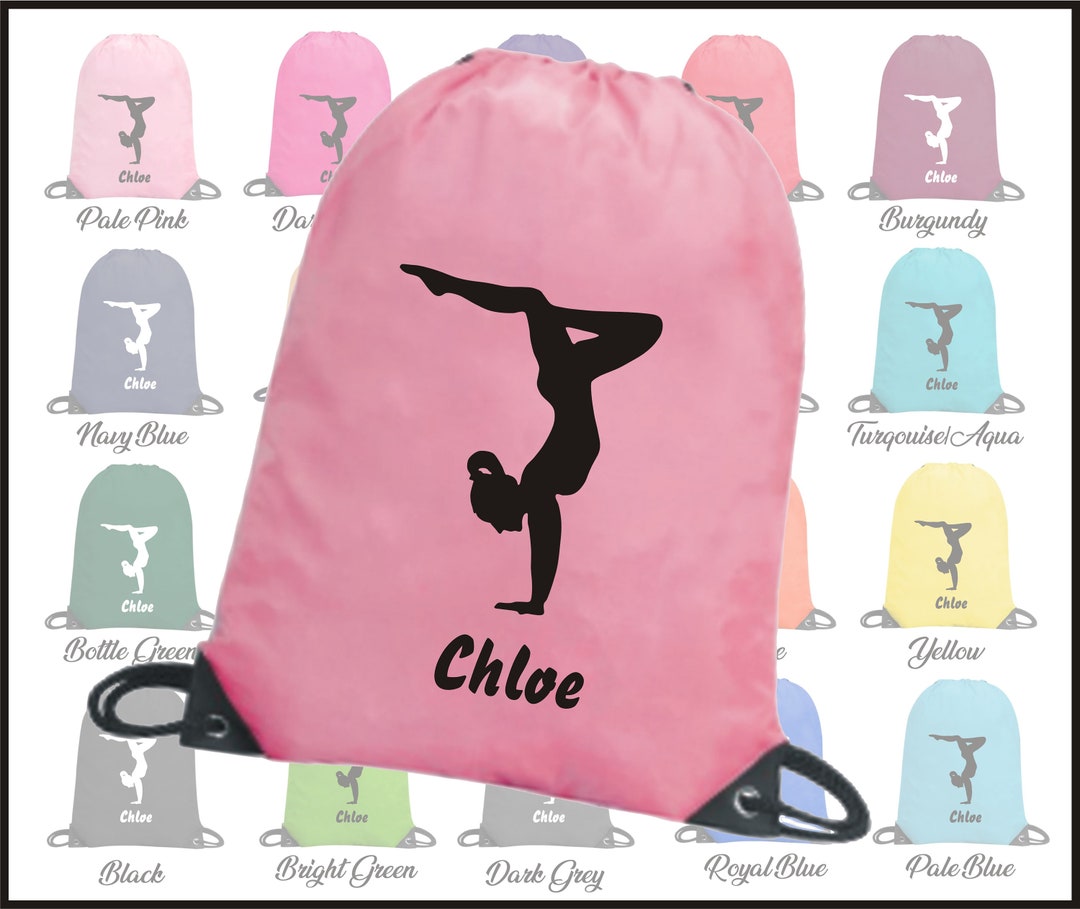 Personalised Girls Gymnastic Bag Printed With Girl Gymnast Logo and Any ...
