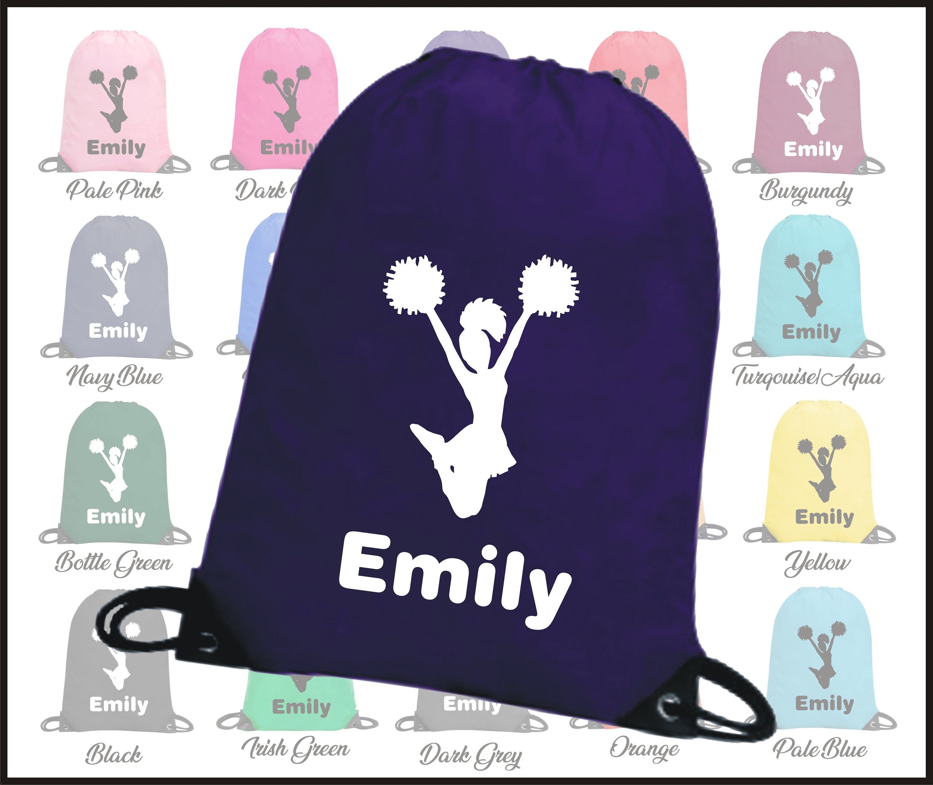 Personalised Cheerleading Bag Printed With Cheerleader Logo and Any ...