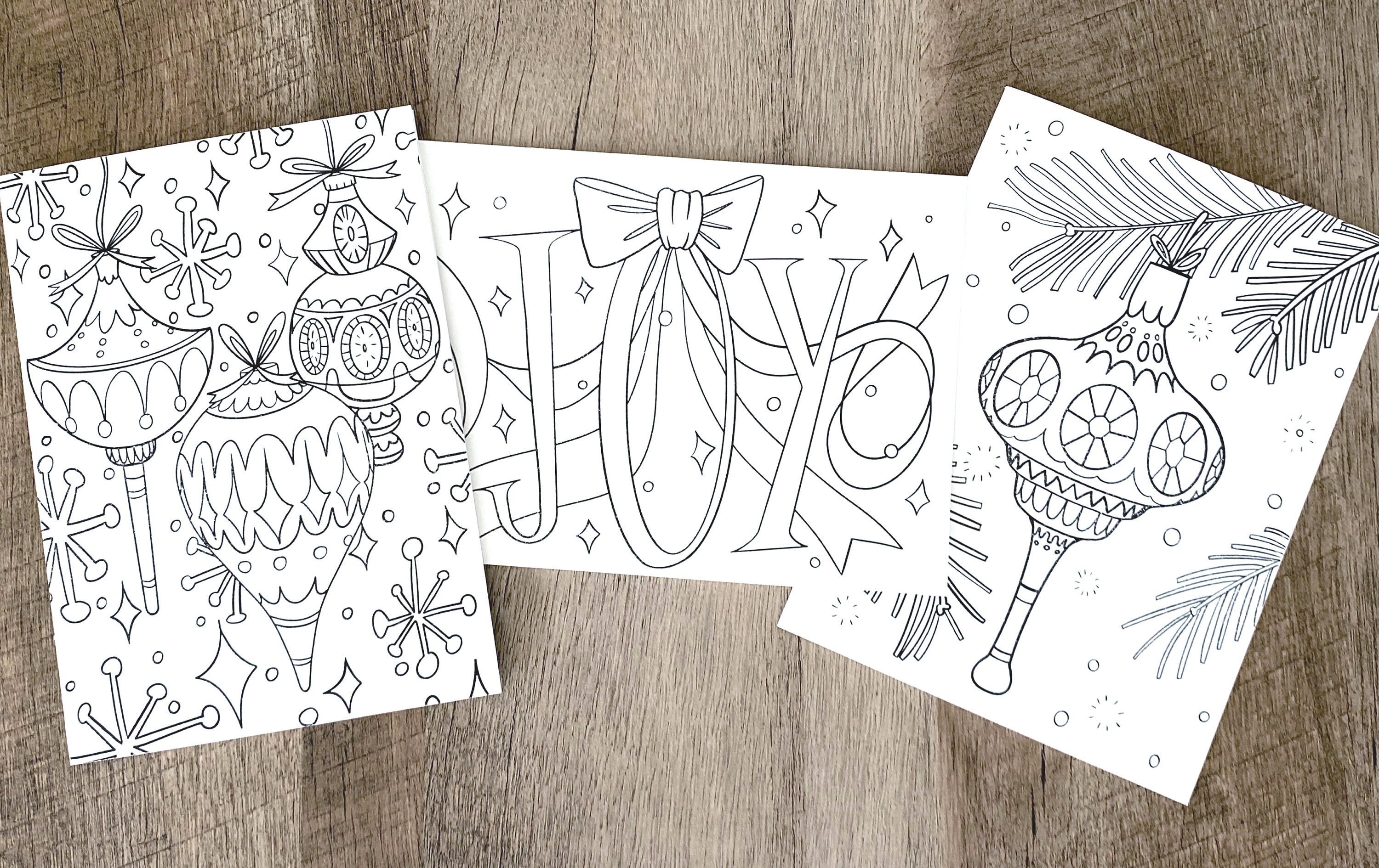 Printable Holiday Coloring Cards and Coloring Pages - Six Unique ...