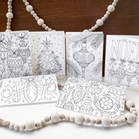 Christmas Coloring Page Cards Set | 20 Printable Christmas Cards to ...