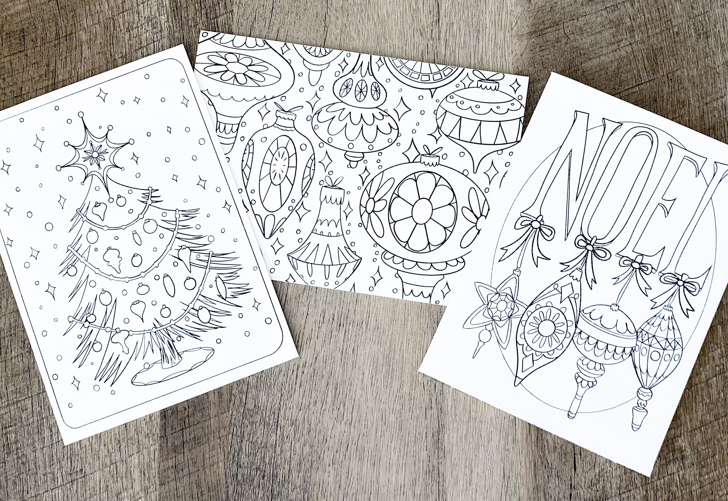 Printable Holiday Coloring Cards and Coloring Pages - Six Unique ...