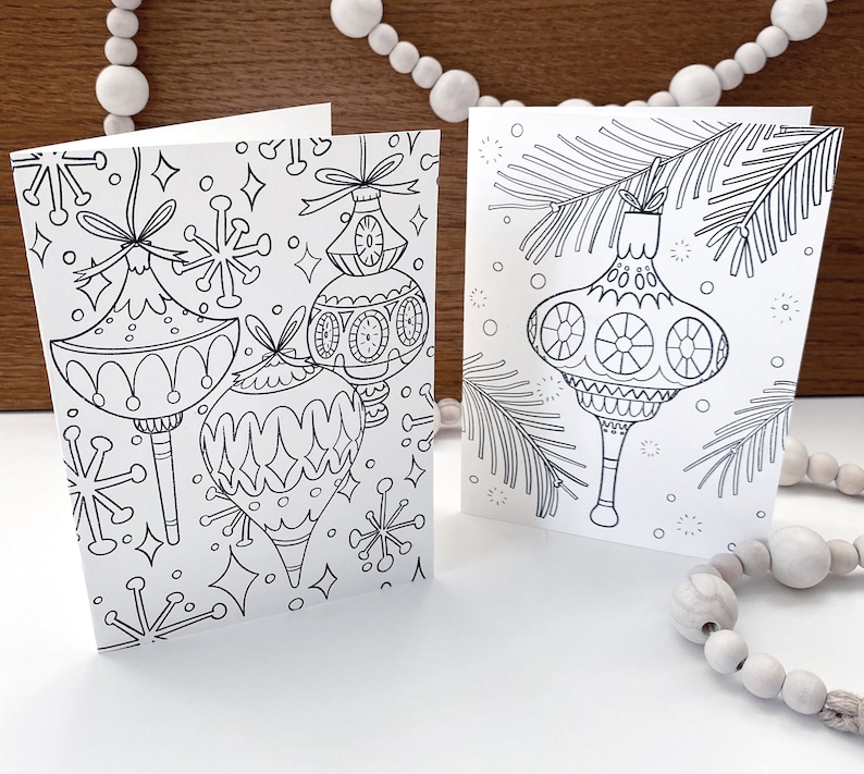 Printable Holiday Coloring Cards and Coloring Pages - Six Unique ...