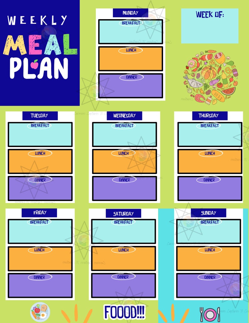 Printable Weekly Meal Planner Sheet - Etsy