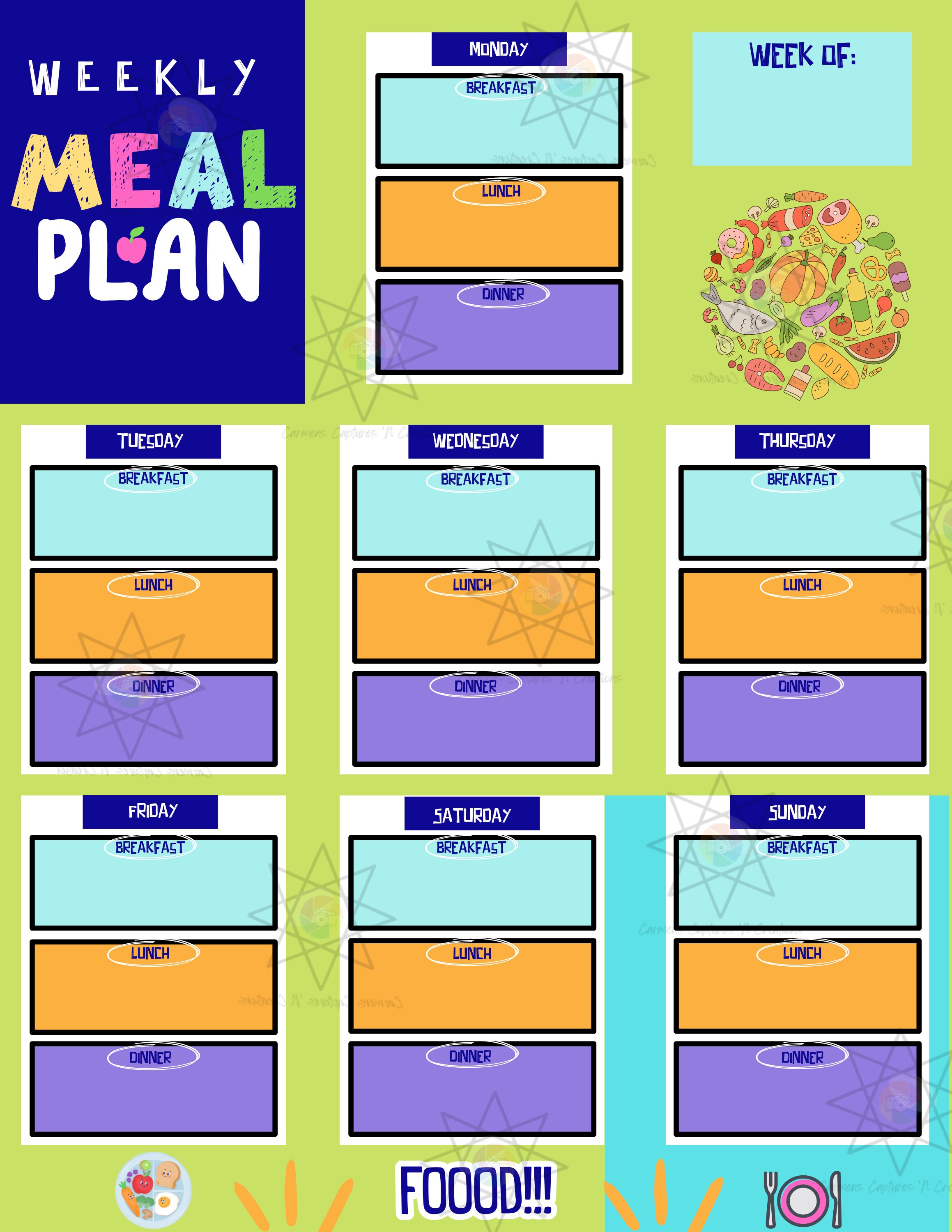 Printable Weekly Meal Planner Sheet - Etsy