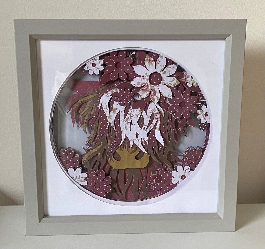 Cow Shadow Box Picture Home Decor Shelf Decor Wall Hanging Wall Decor ...