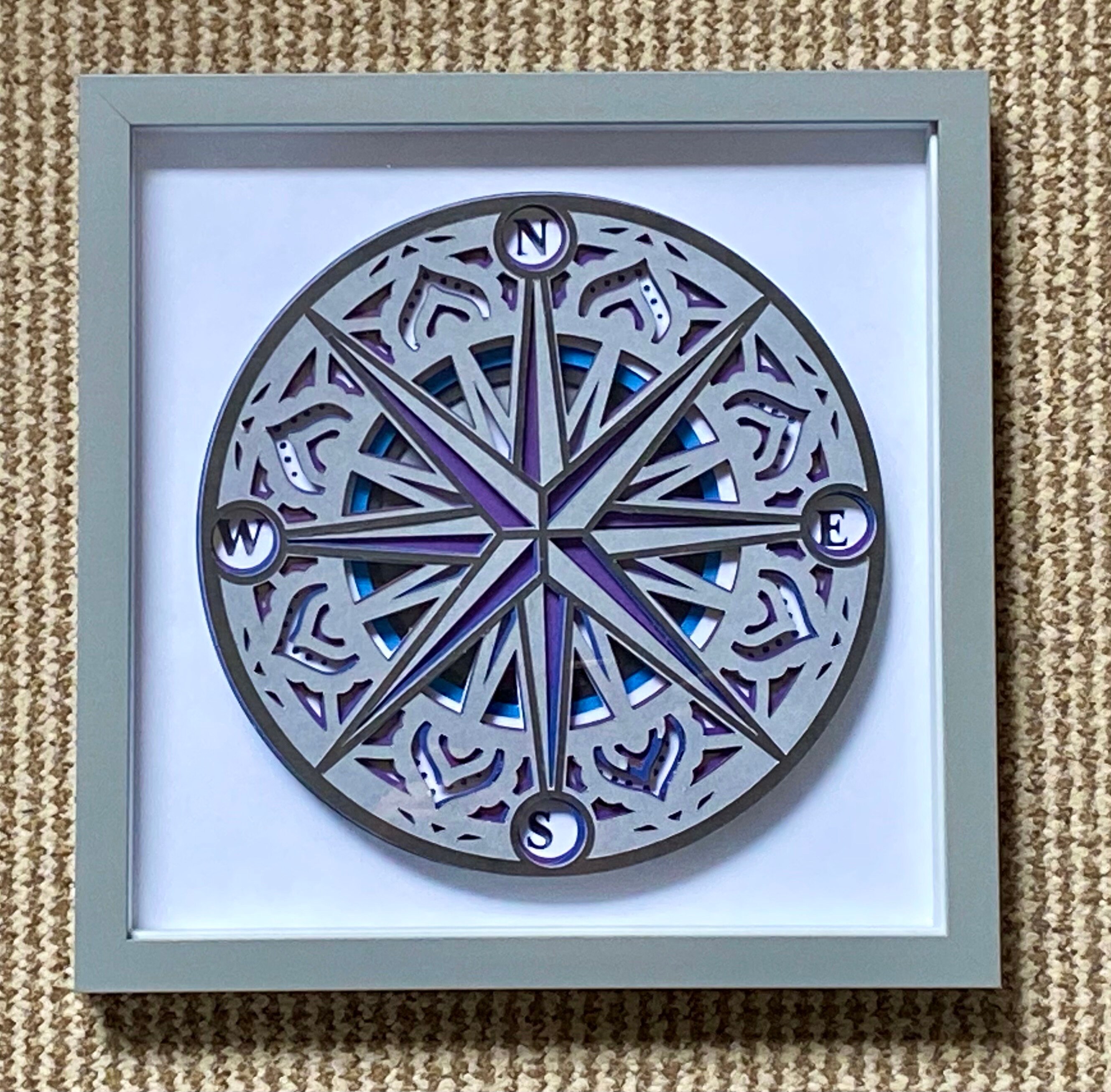 Compass Shadow Box Wall Hanging Shadow Box Compass - Etsy