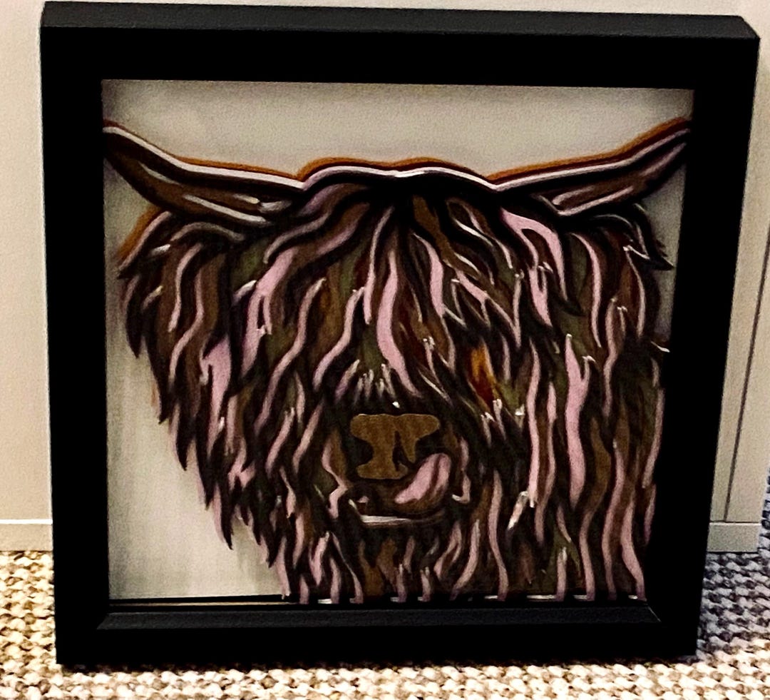 Moo Cow Shadow Box - Cow Shadow Box - Picture - Home Decor - Shelf ...