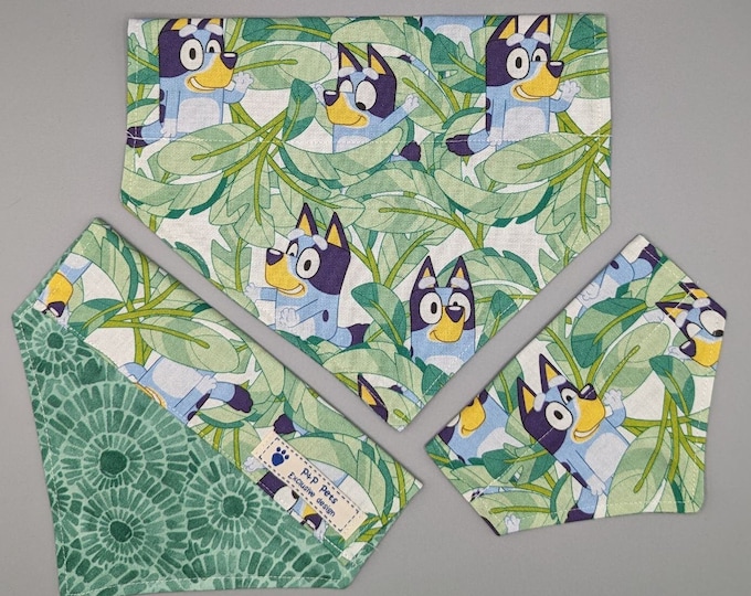 Bluey Reversible Slide-on Collar Bandana - Etsy