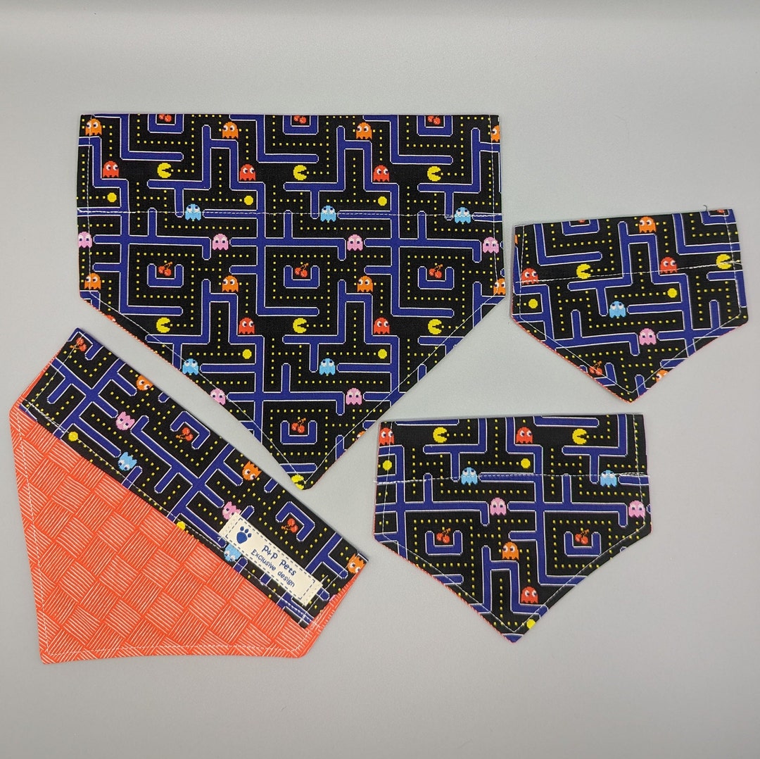 Classic Pac-man Reversible Slide on Collar Pet Bandanna - Etsy