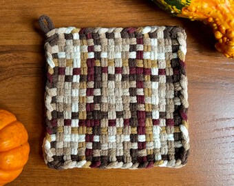 Set of 2 Potholders Thick Loomed Trivet Woven Hot Pad - Etsy