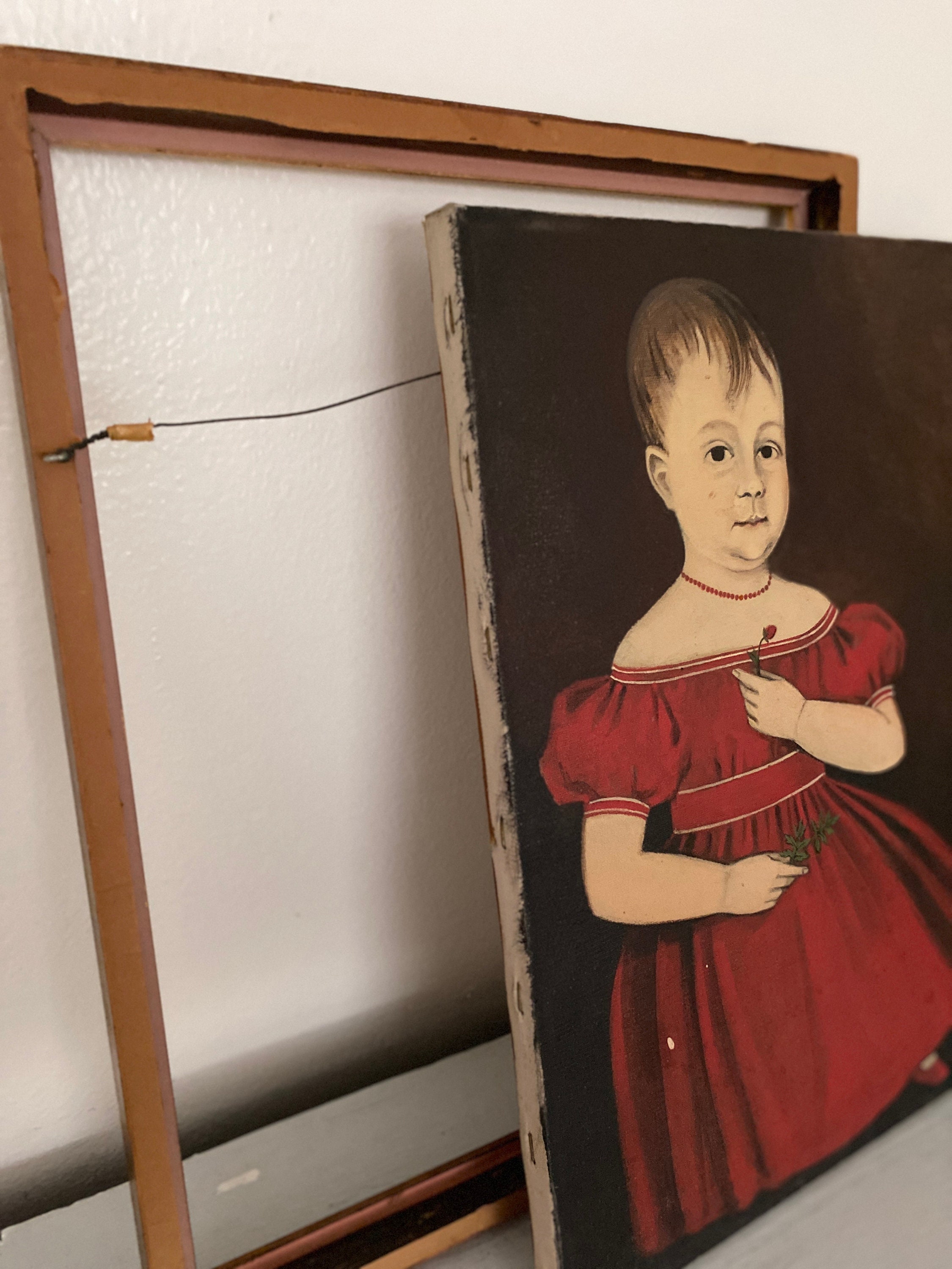 Colonial American Child Portrait ~ Original Oil on Canvas 14" X 18 ...