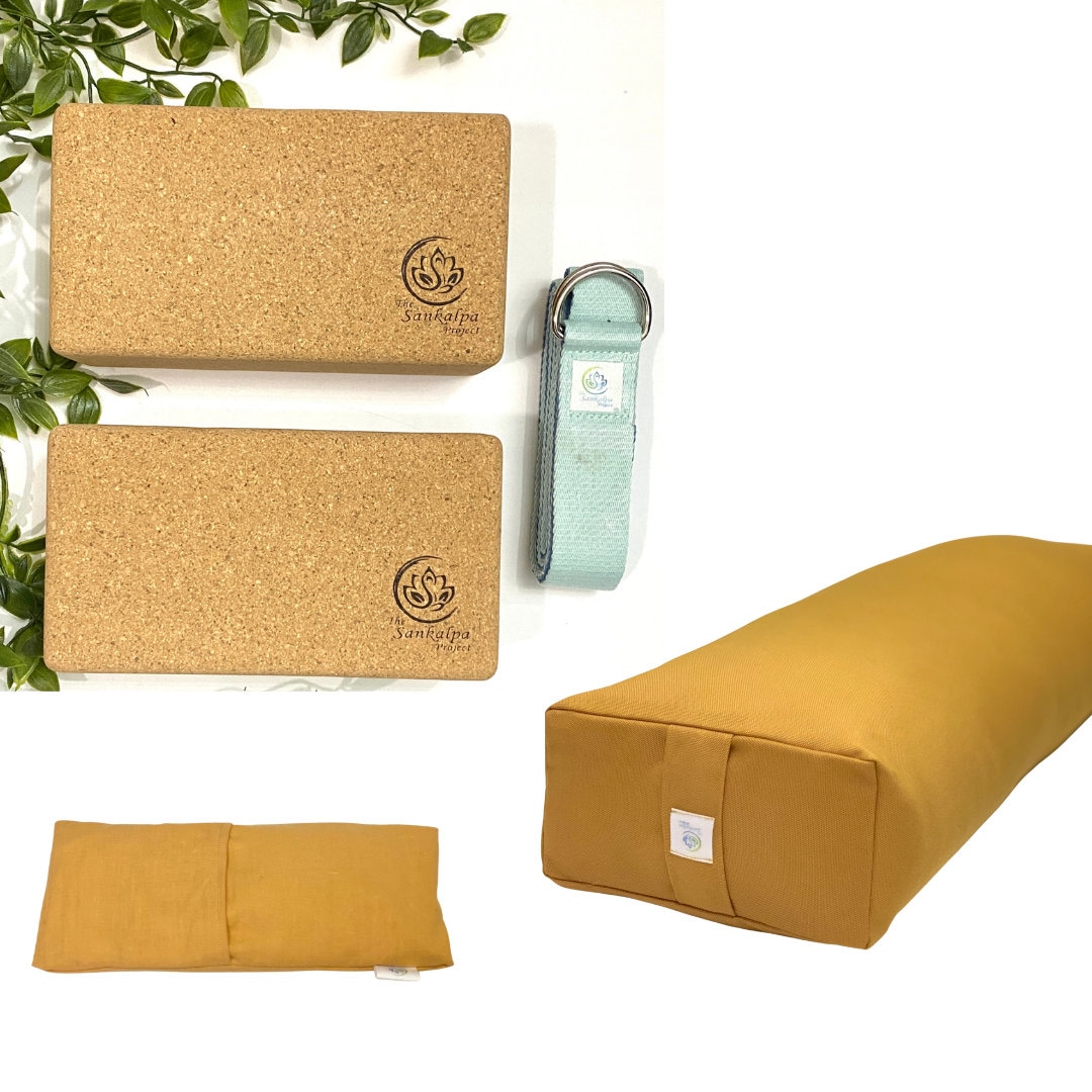 Yoga Bundle Bolster, Blocks, & Strap Bundle, Hatha, Iyengar ...