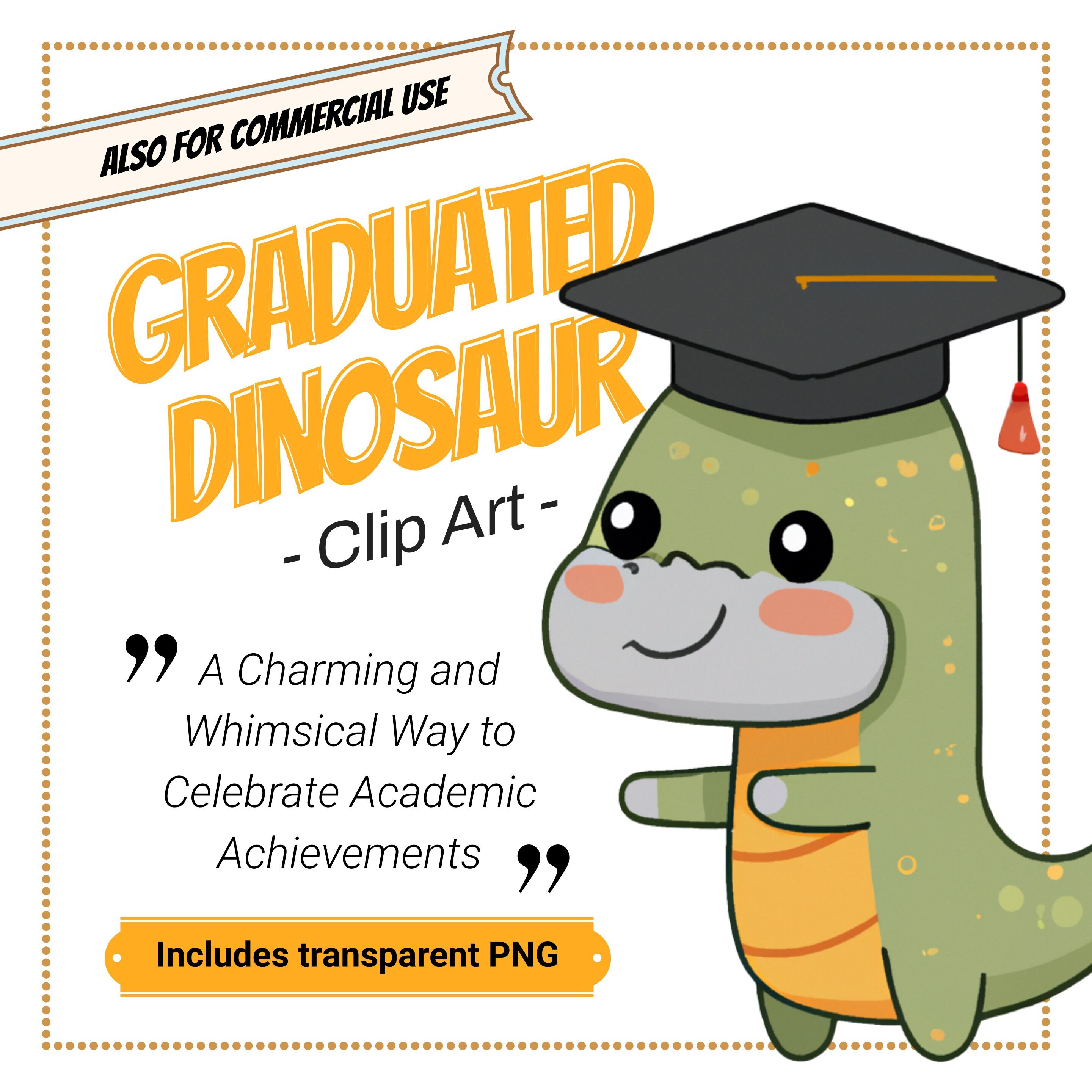 Graduated Dinosaur Clip Art A Charming and Whimsical Way to Celebrate ...