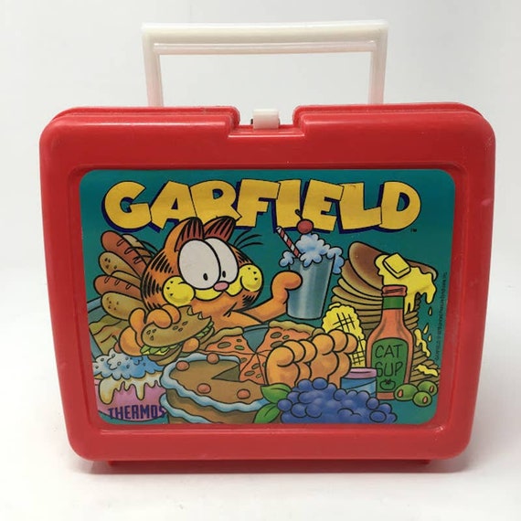 Vintage 1978 Thermos Garfield Lunch Box Red Plastic - Etsy