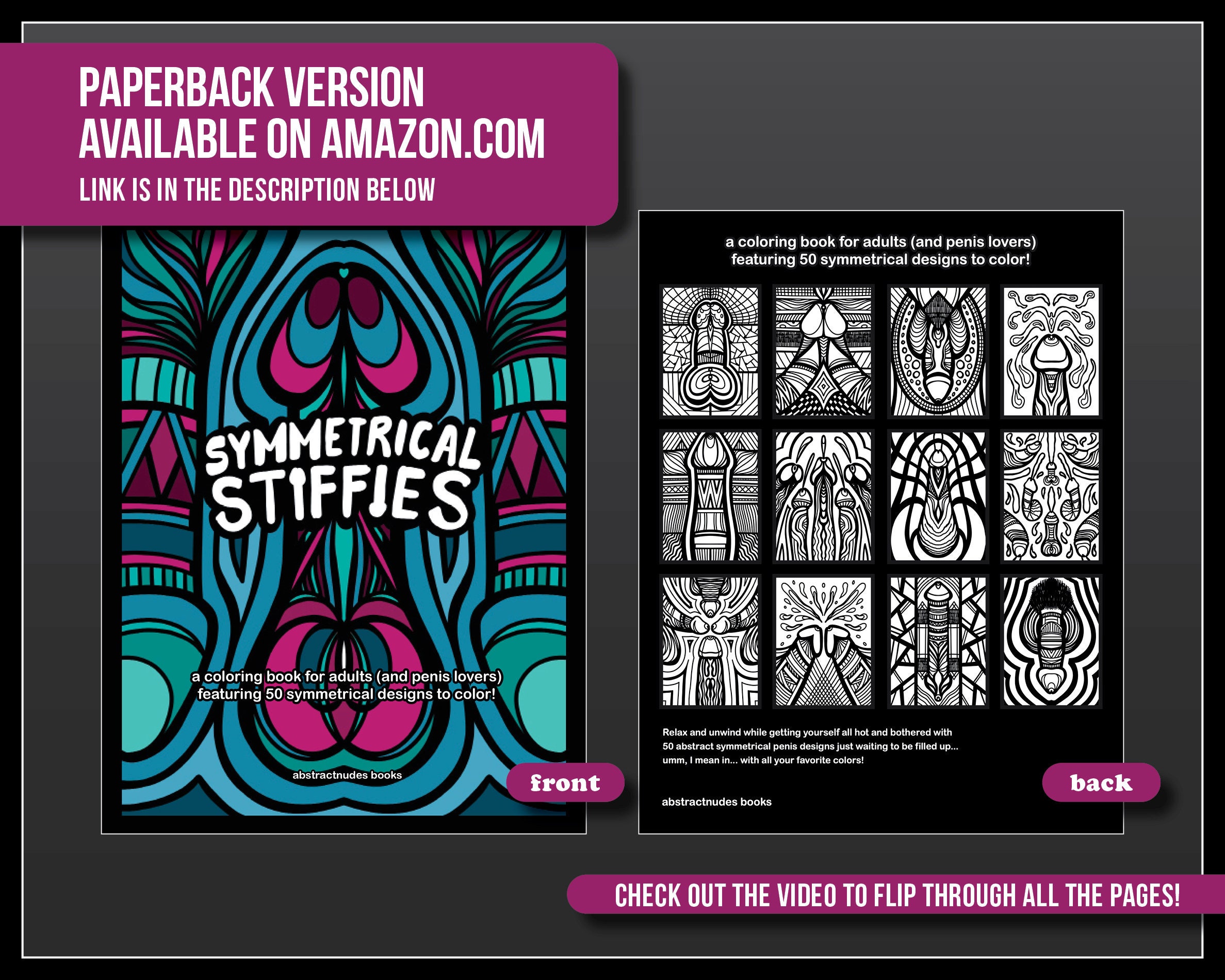 Symmetrical Stiffies: Penis Coloring Book 50 Printable Coloring Pages ...