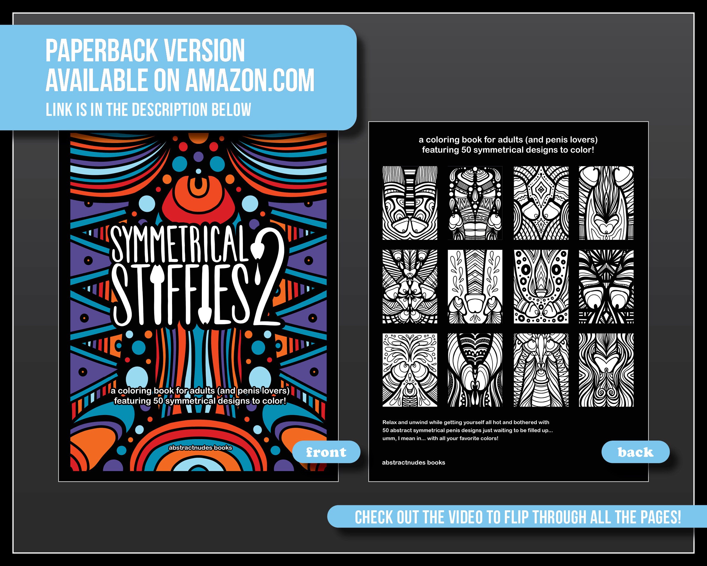 Symmetrical Stiffies 2: Penis Coloring Book 50 Printable Coloring Pages ...