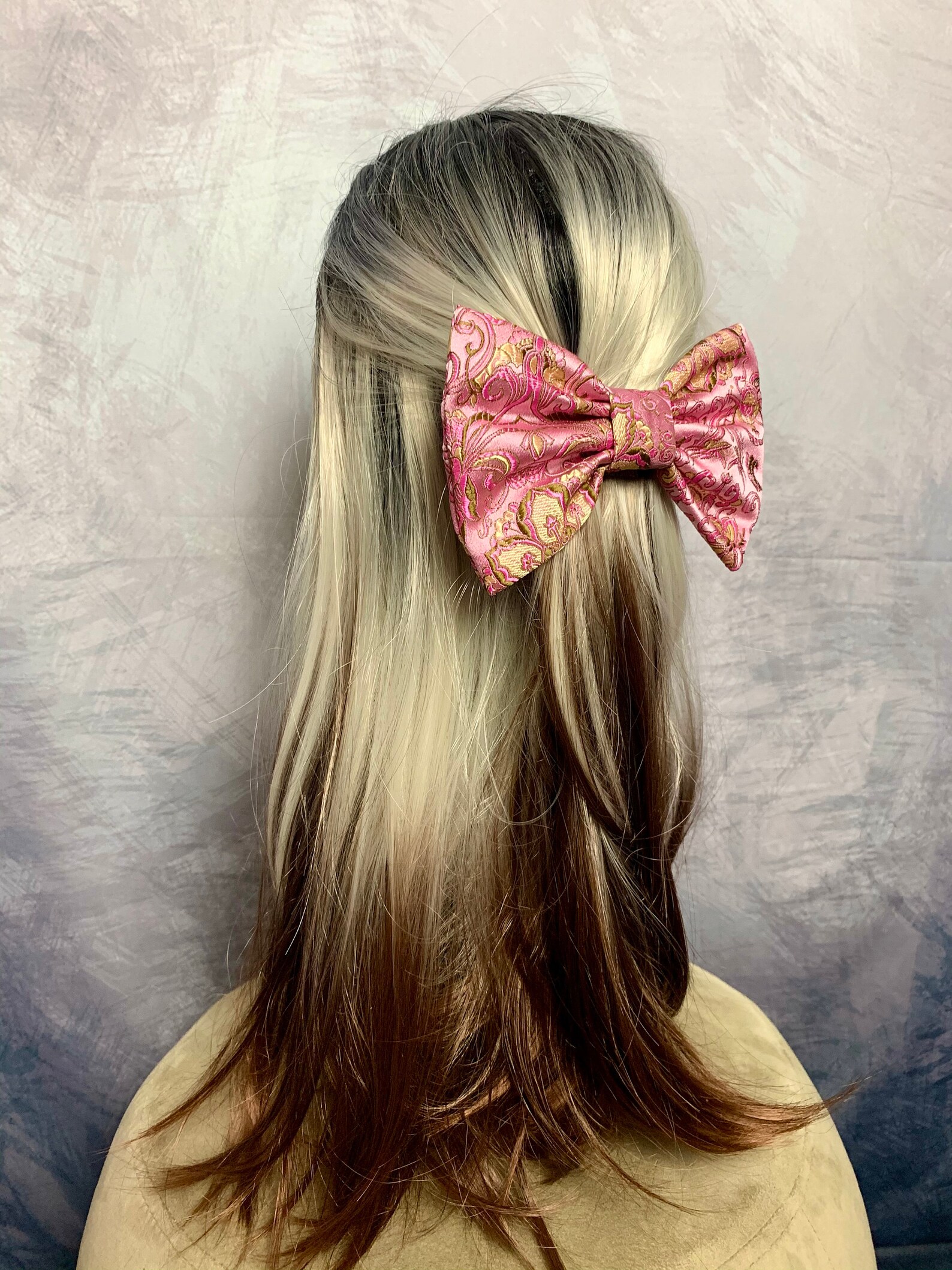 Pink Brocade Hair Barette Cute Hairclip Luxury Barette - Etsy