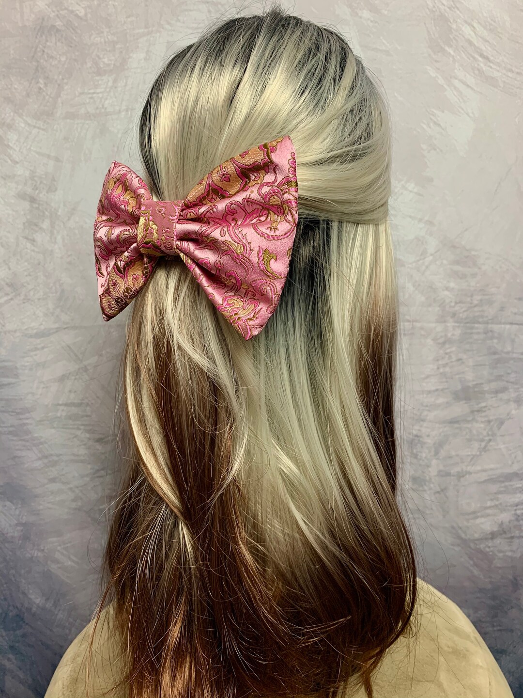 Pink Brocade Hair Barette, Cute Hairclip, Luxury Barette, Large Pink ...