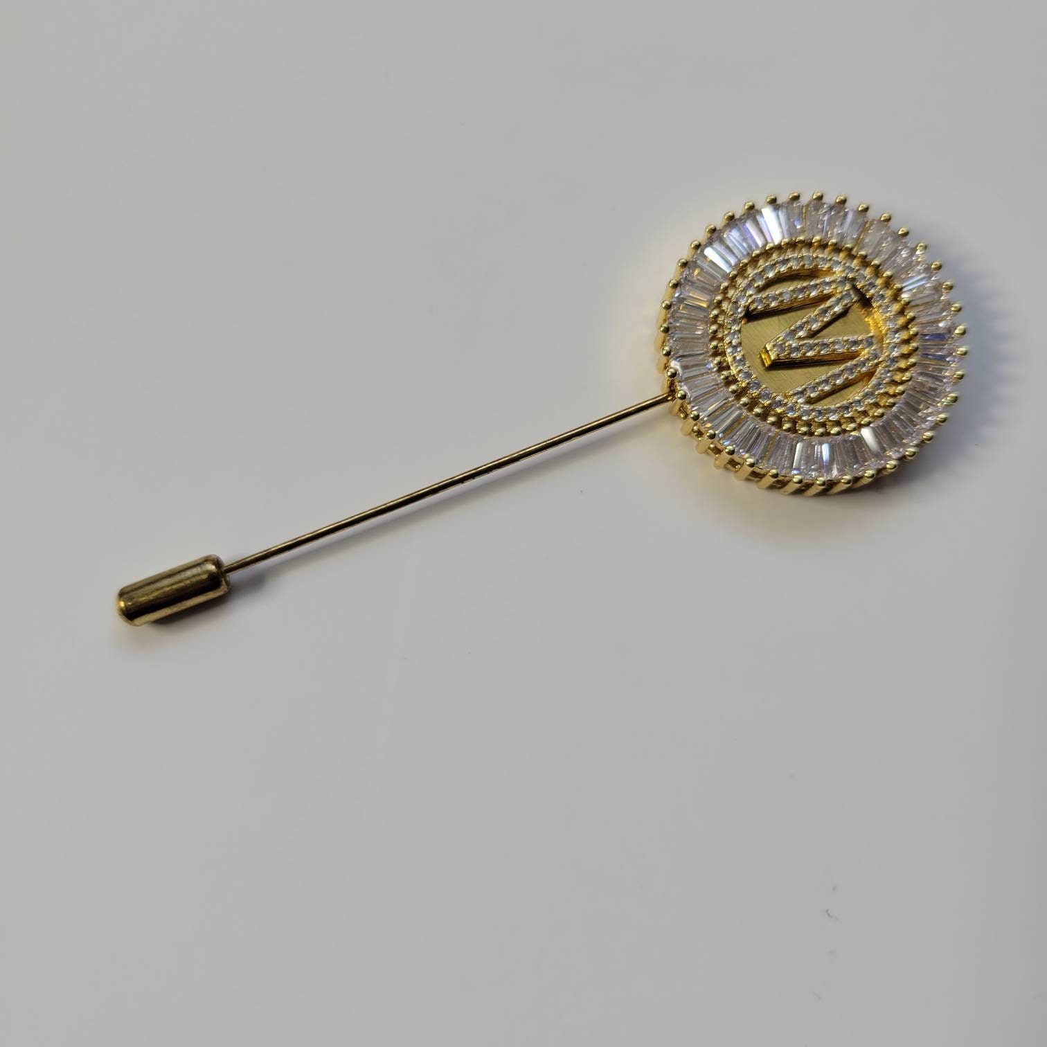 Lapel Pin with Crystals in 18K Gold-filled | Etsy