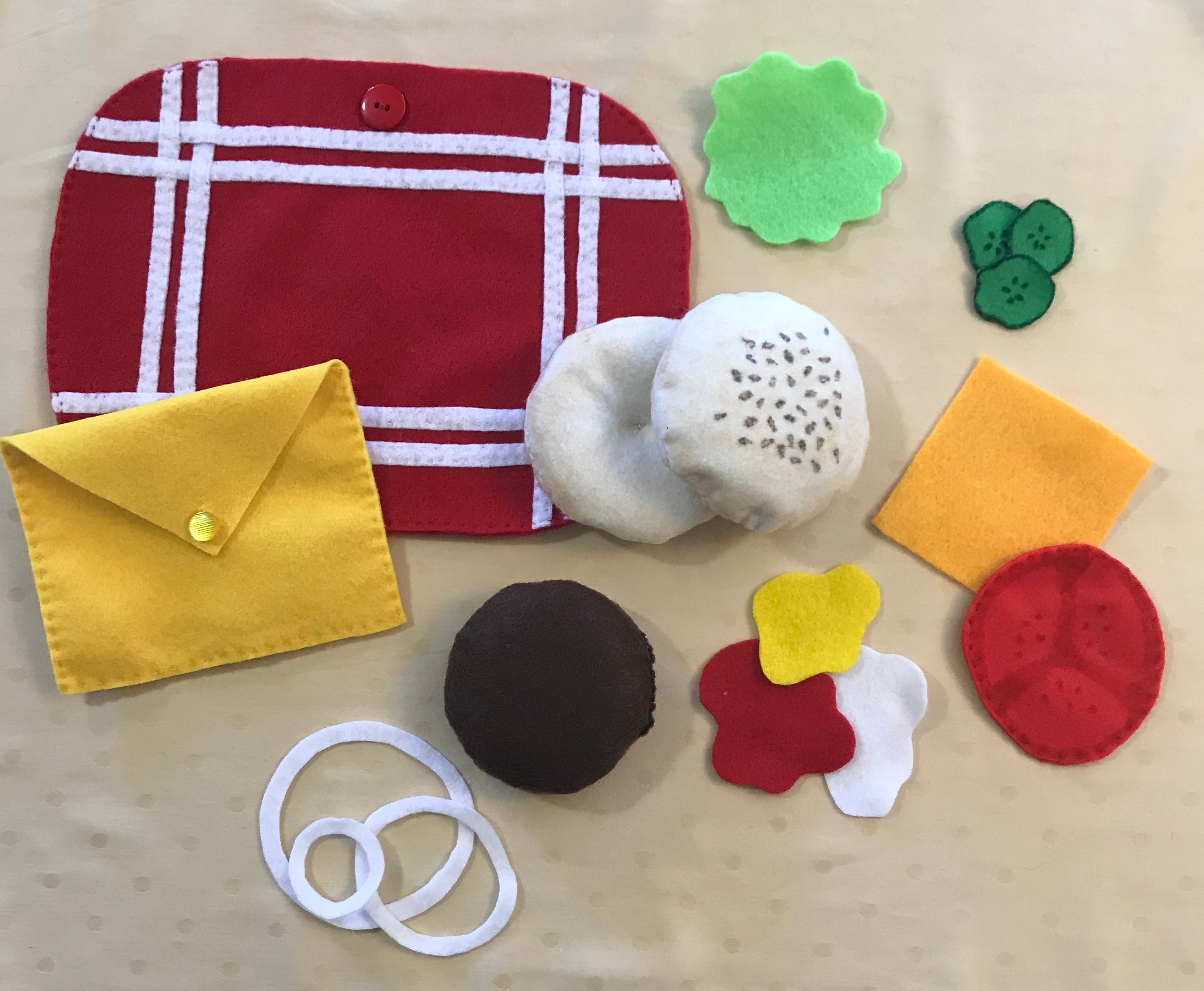 Felt Hamburger Build-a-meal Food Pattern - Etsy