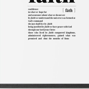 FAITH | Typography Print | Dictionary Style Definition of Faith ...