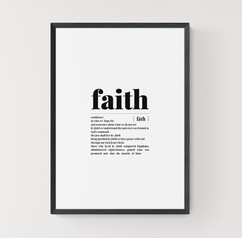 FAITH Typography Print Dictionary Style Definition of - Etsy UK