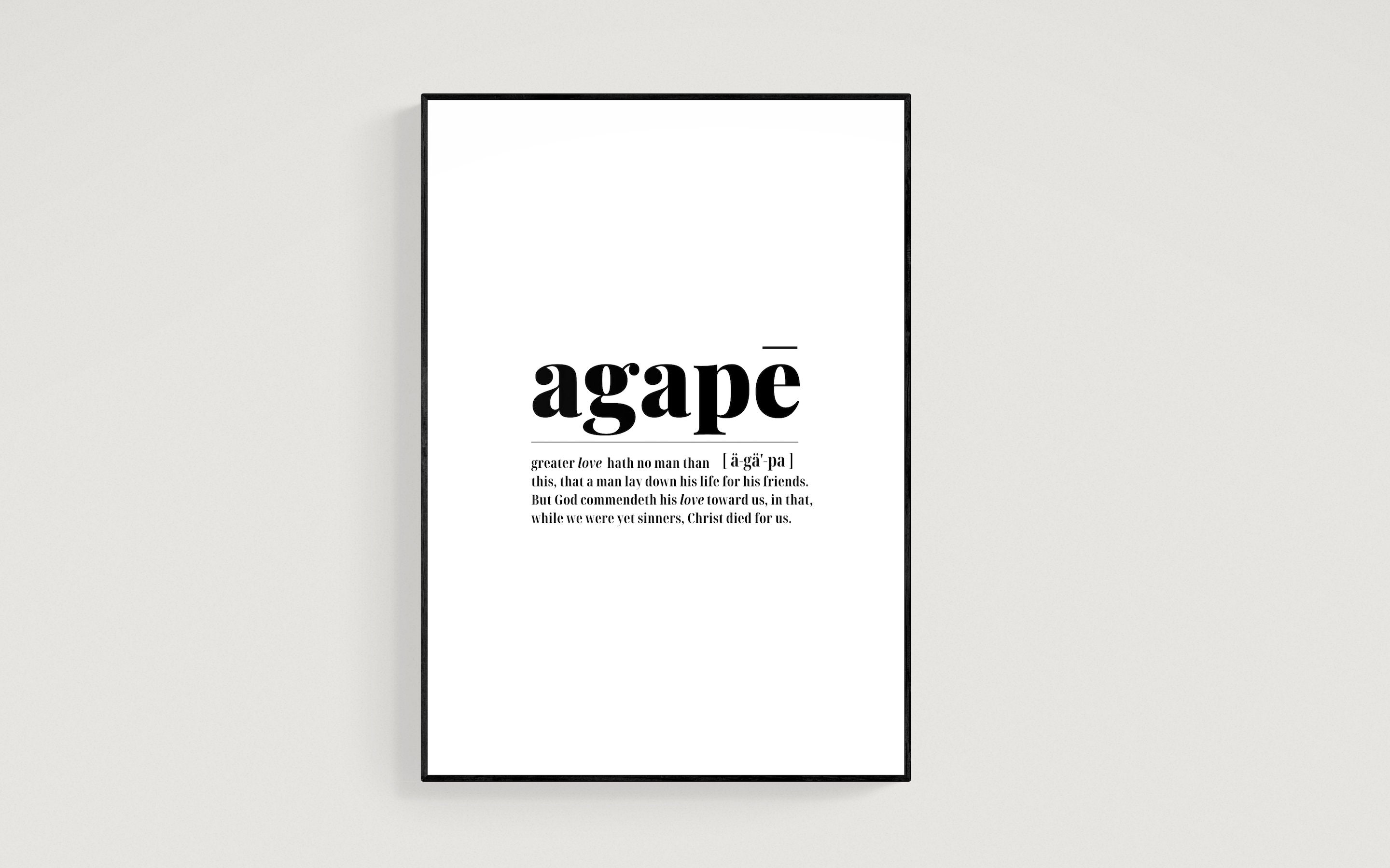AGAPE | Christian Typography Print | Christian Modern Wall Art | Agape ...