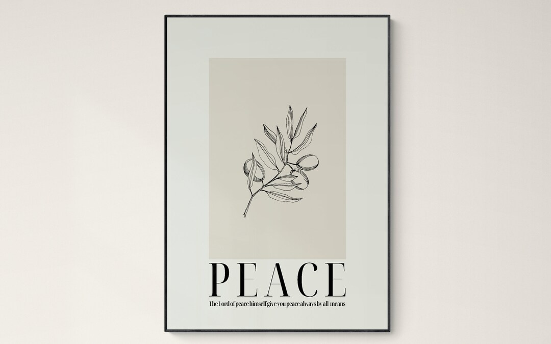 PEACE | Modern Christian Print | Bible Verse Scripture | Minimalist ...
