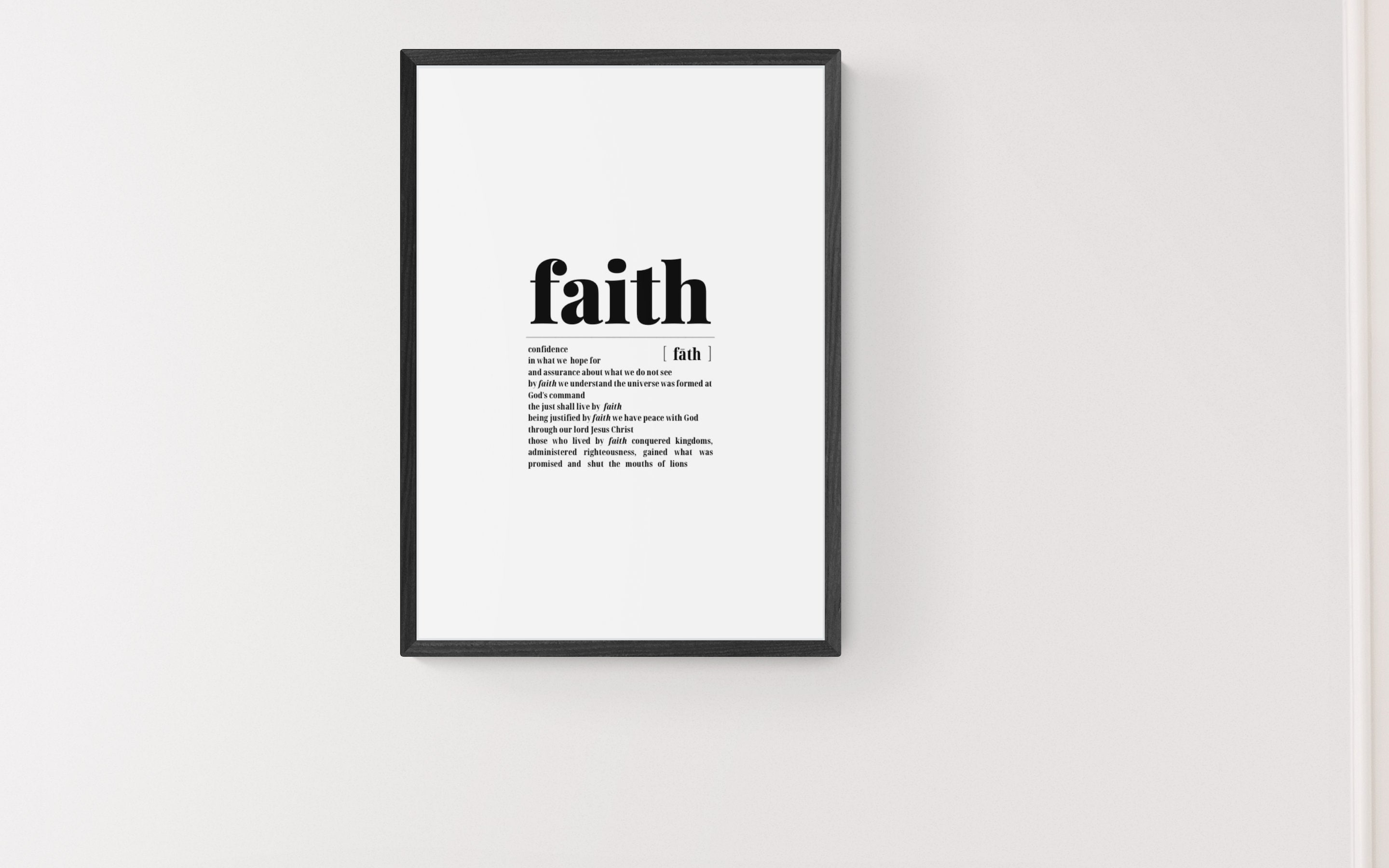 FAITH Typography Print Dictionary Style Definition of Faith Modern and ...