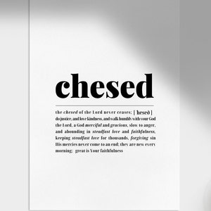 CHESED | Christian Typography Print | Christian Modern Wall Art ...