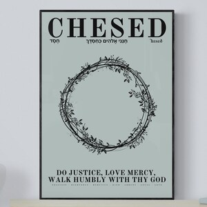 CHESED | Christian Modern Art | Christian Typography Print | Chesed ...