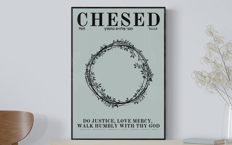 CHESED | Christian Modern Art | Christian Typography Print | Chesed ...