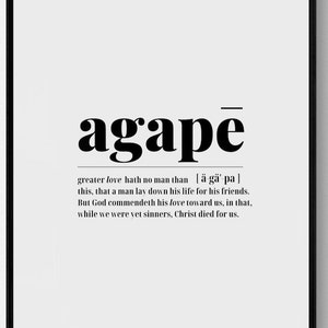 AGAPE | Christian Typography Print | Christian Modern Wall Art | Agape ...