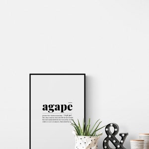 AGAPE | Christian Typography Print | Christian Modern Wall Art | Agape ...